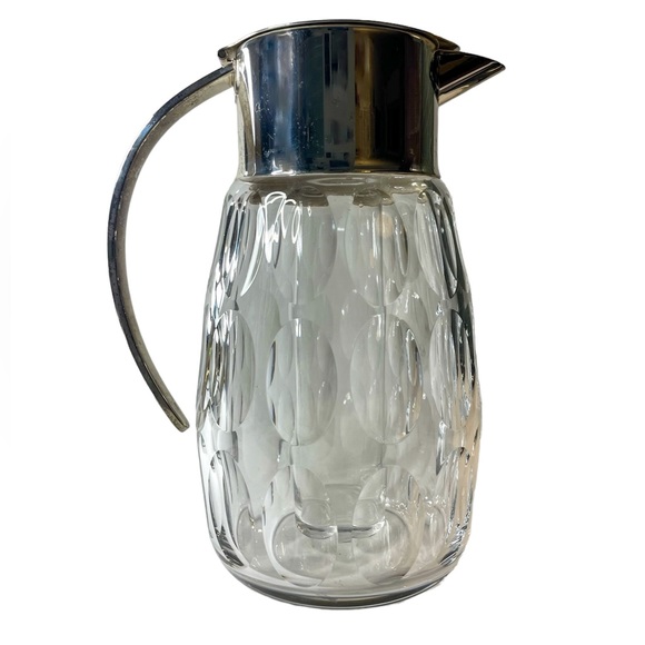 Dining | Mcm Heavy Cut Crystal Pitcher With Glass Ice Insert With ...